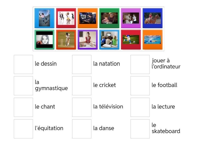 Hobbies (French) - Match up