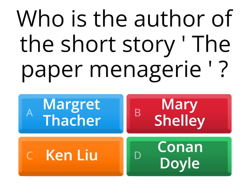The paper menagerie - Quiz