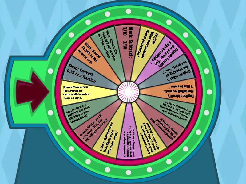 Grade 6: Round 2 - Spin the wheel