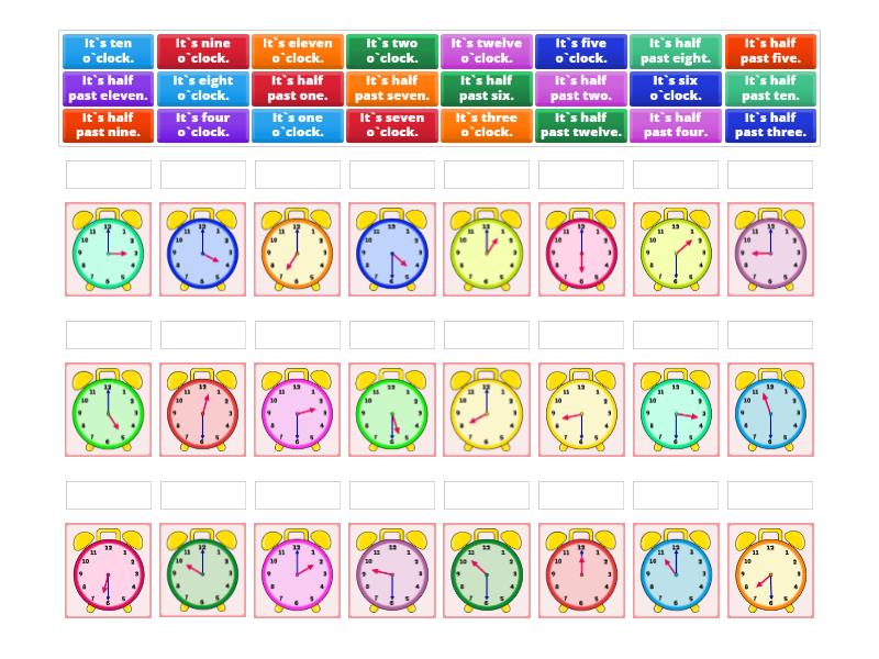 Telling time - Match up