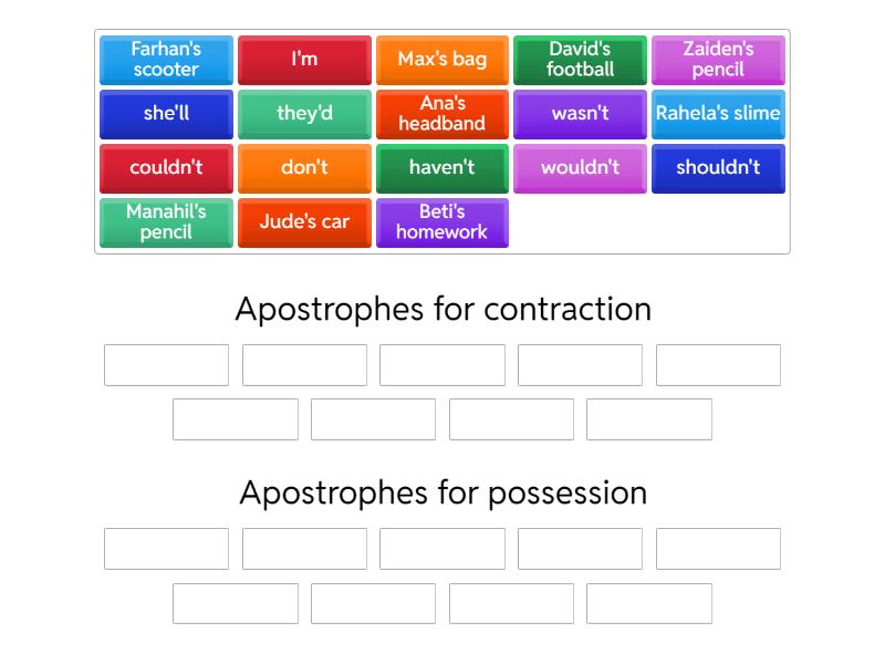 Apostrophes - Group sort