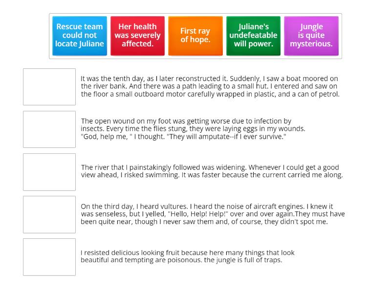 Reading for Gist - Match up