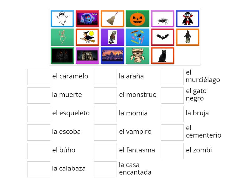 la noche de brujas - halloween - español - Match up