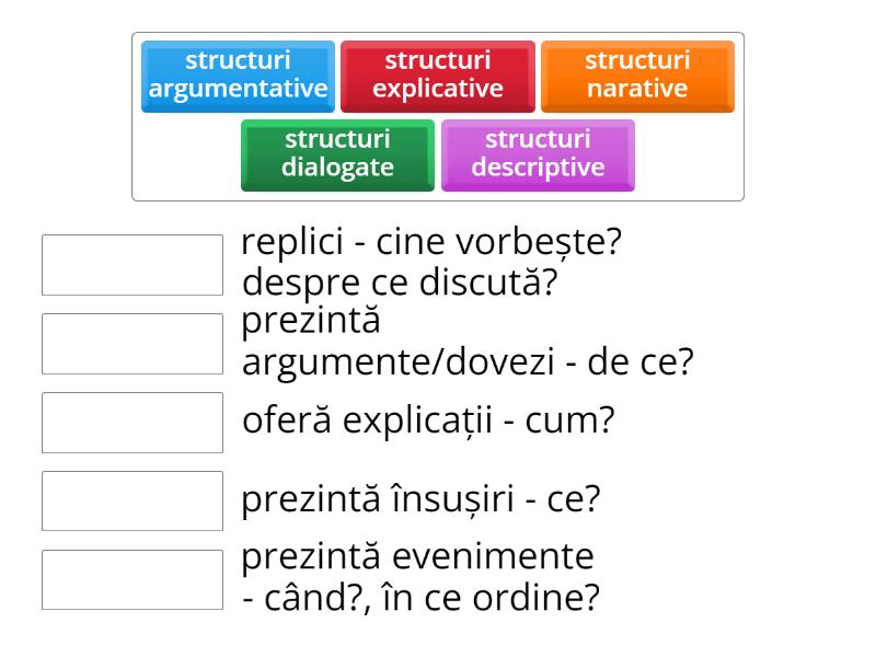 Structuri textuale - Match up