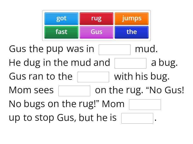 ufli Lesson 39b: short u advanced review (CCVC, CVCC) Gus the Pup ...