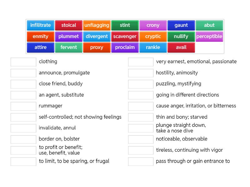 Sadlier Level A - Unit 8 - Match up