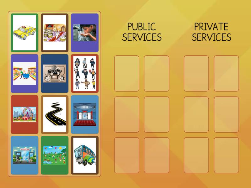 PUBLIC AND PRIVATE SERVICES - Group sort