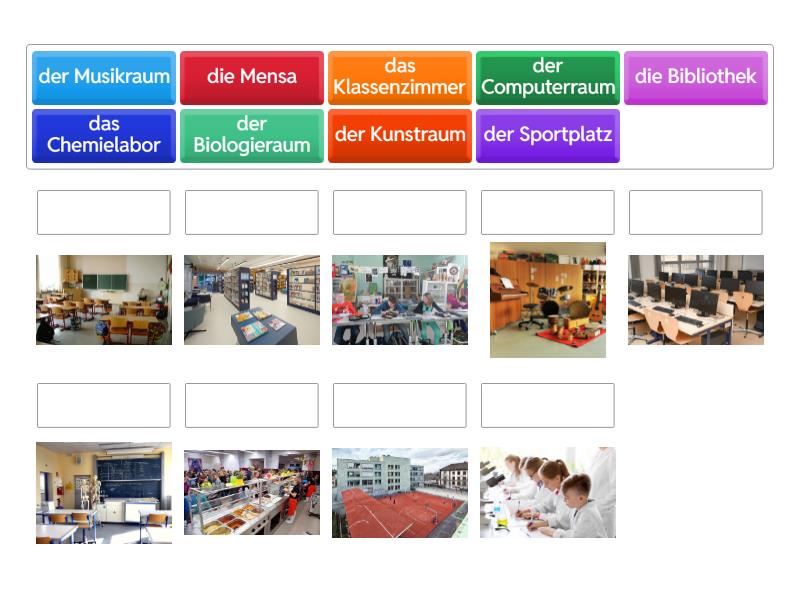 Orte in der Schule - Une las parejas
