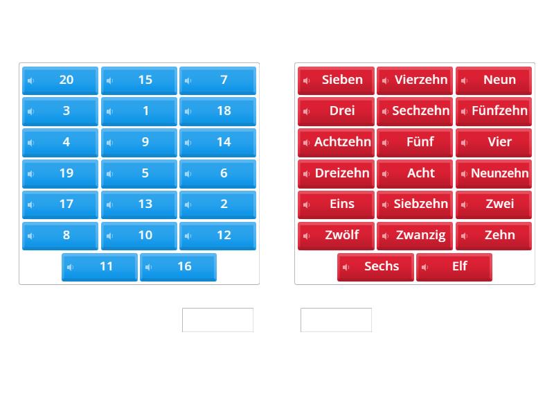 Zahlen von 1 bis 20 - Make sets