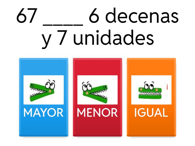 COMPARAR NÚMEROS HASTA EL 100 - Quiz