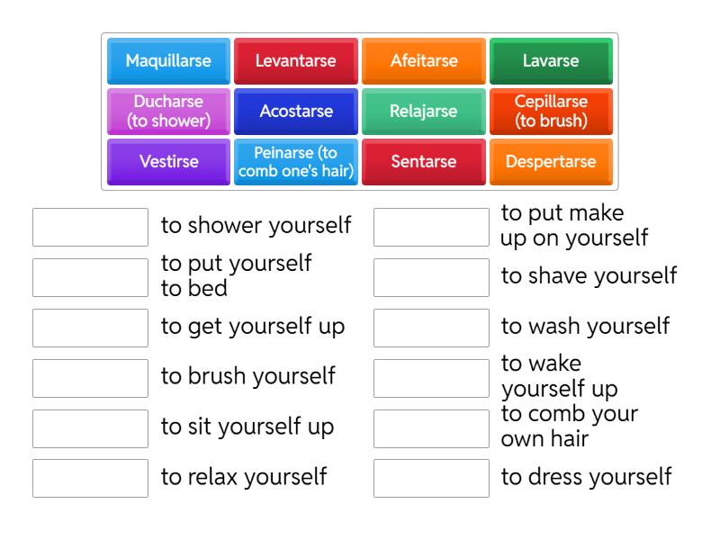 REFLEXIVES 101 - ROUTINE verbs - Match up