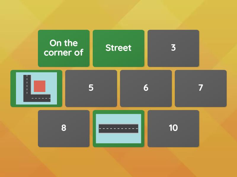 Giving directions vocabulary - Matching pairs