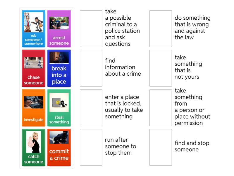 CRIME Vocabulary - Match up