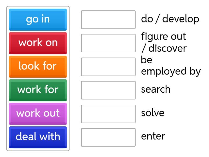 PHRASAL VERBS - Match up
