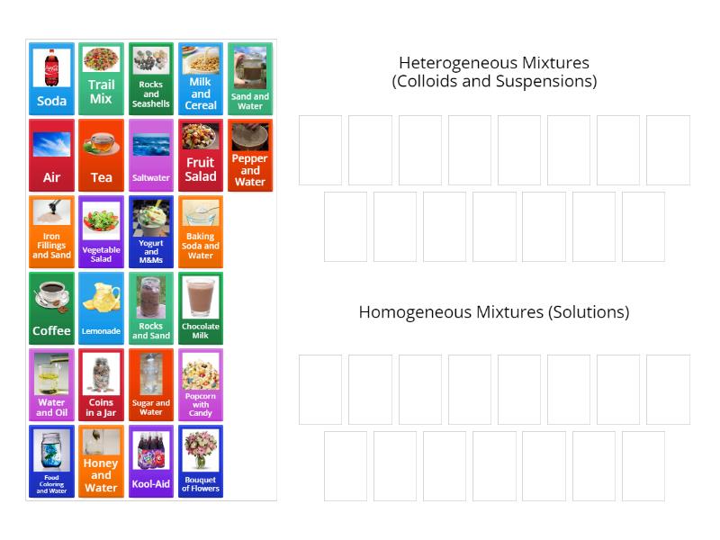 Heterogeneous and Homogeneous Mixtures - Group sort