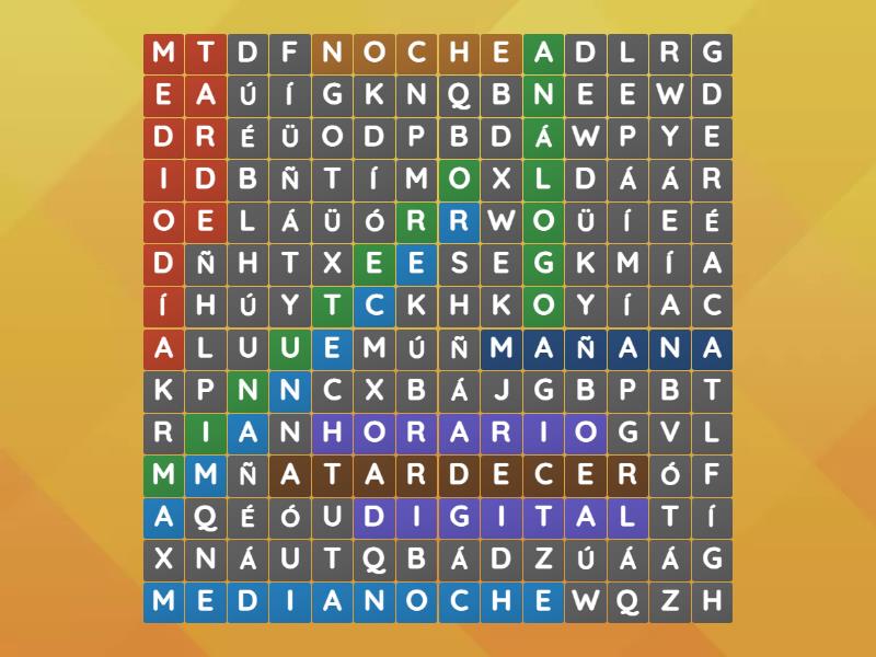 El tiempo - Wordsearch