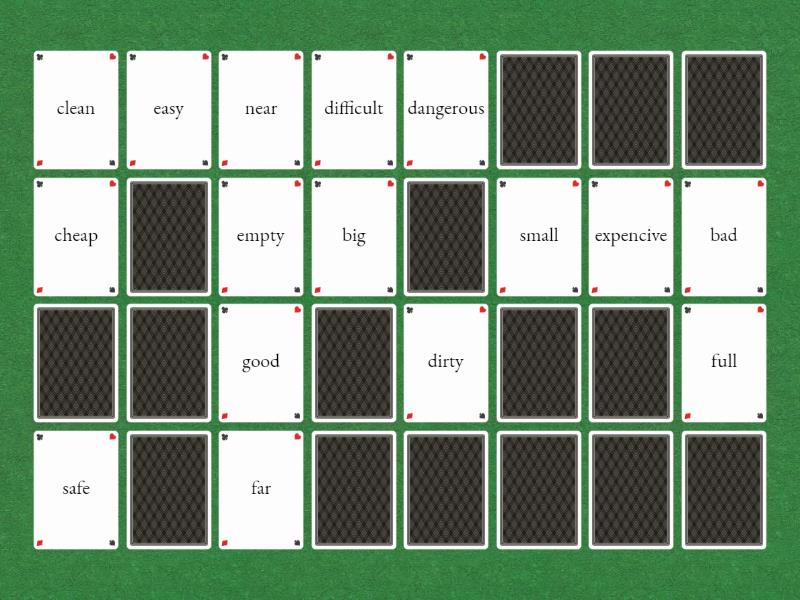 NEF Elementary Adjectives - Matching pairs