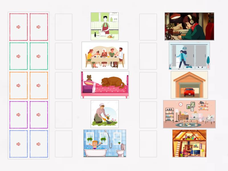 Parts of the house (listening + picture) - Match up