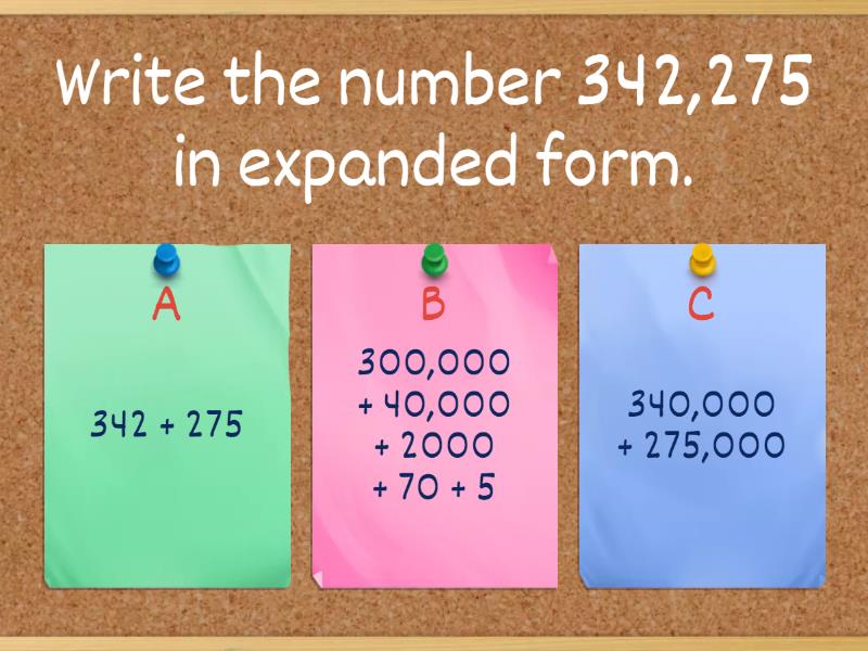 Expanded Notation - Quiz