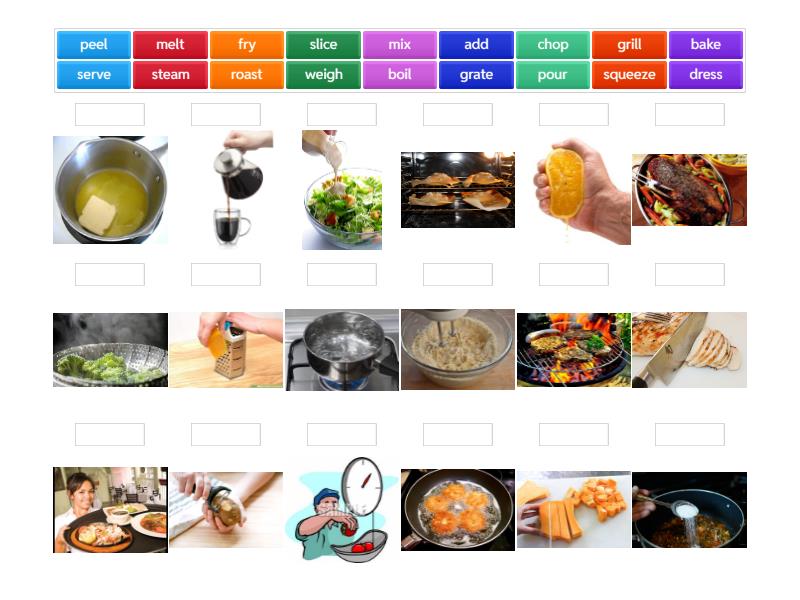 FOOD - COOKING VERBS - Match up