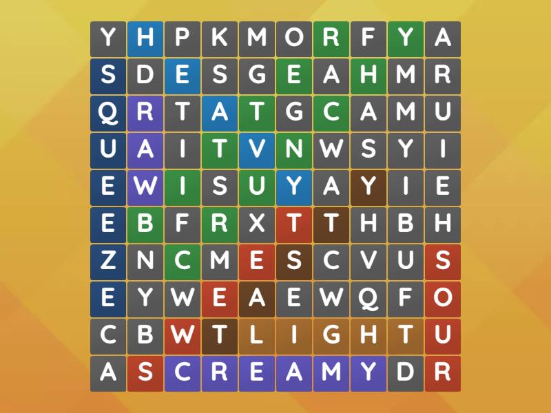 B7 - FOOD ADJECTIVES - Wordsearch