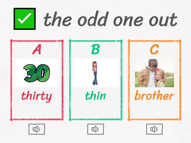Smart junior 3.5 Phonics_the odd one out - Quiz