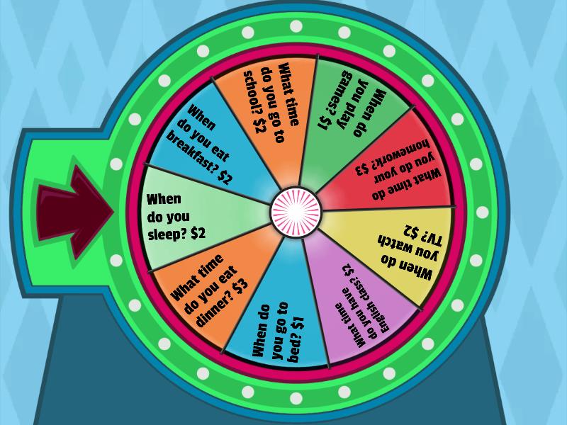 Prepositions of time - Spin the wheel