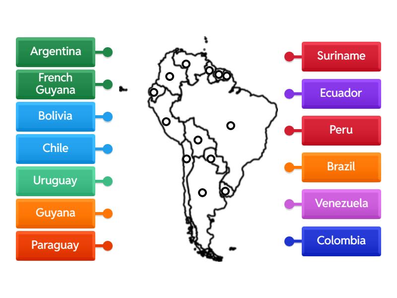 South America Countries Quiz - Labelled diagram