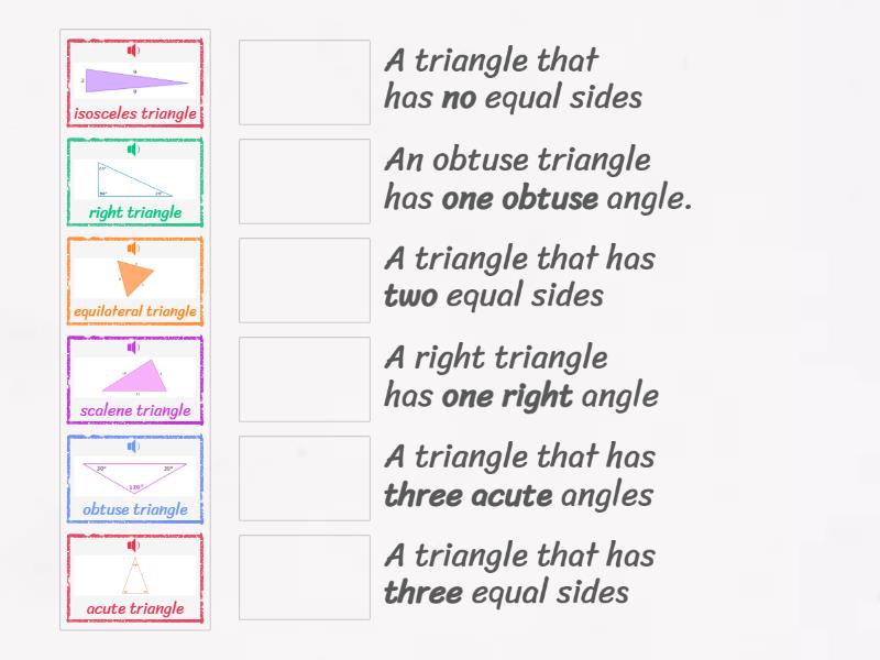Types of triangles - Match up
