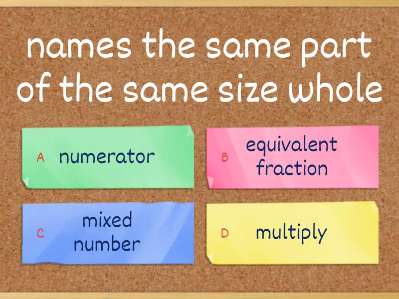 Fraction Vocabulary - Quiz