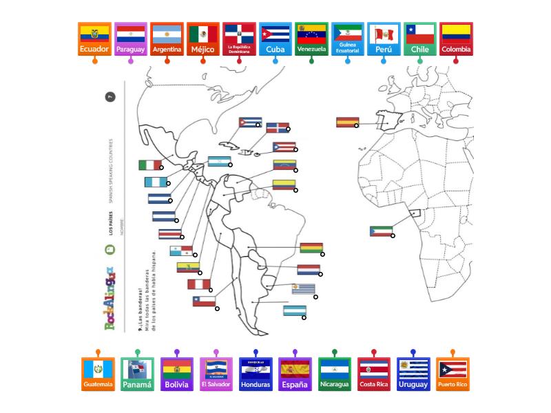 Mapa de países hispanohablantes (Spanish Speaking Countries Map ...