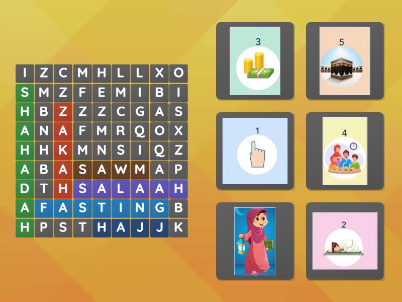 The Five Pillars of Islam - Wordsearch