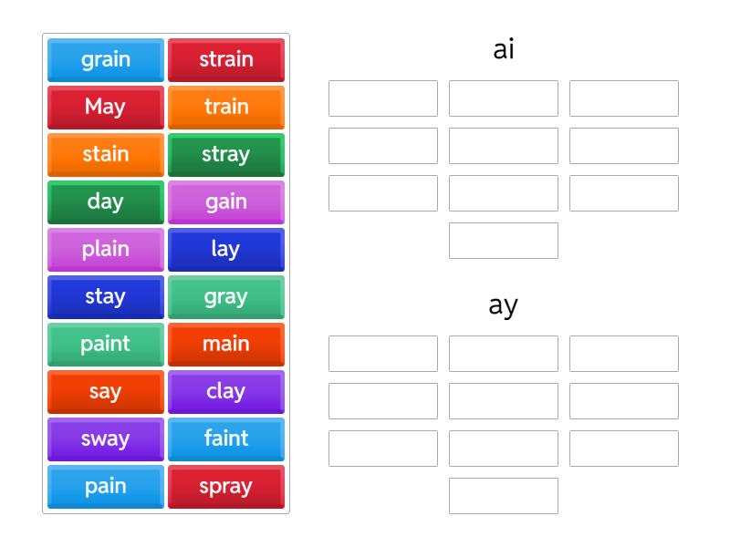 Sorting: ai and ay - Group sort