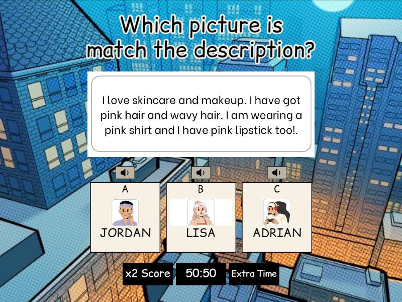 GUESSING GAME (DESCRIBING PEOPLE) - Gameshow quiz