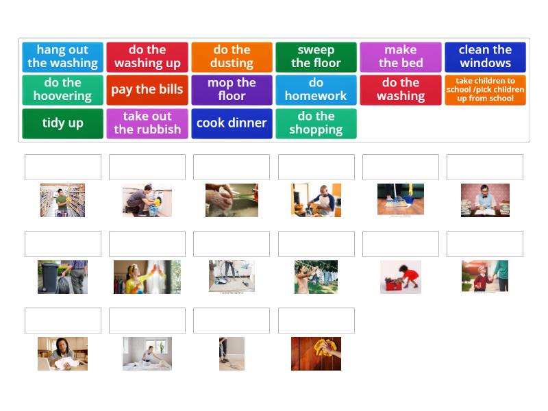 Jobs we do at home: Quiz - Match up