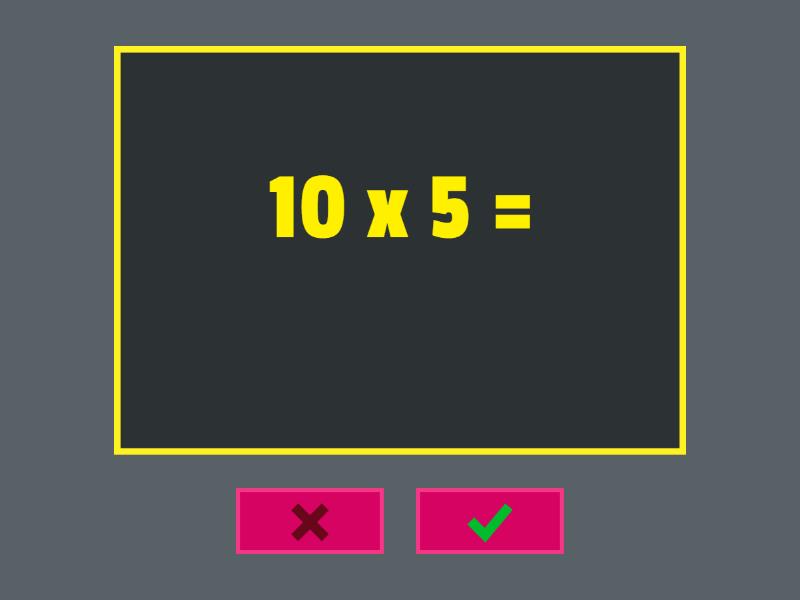 5 Times Table Flash Cards