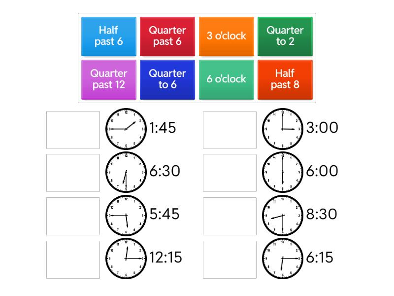 Telling the Time - Match up