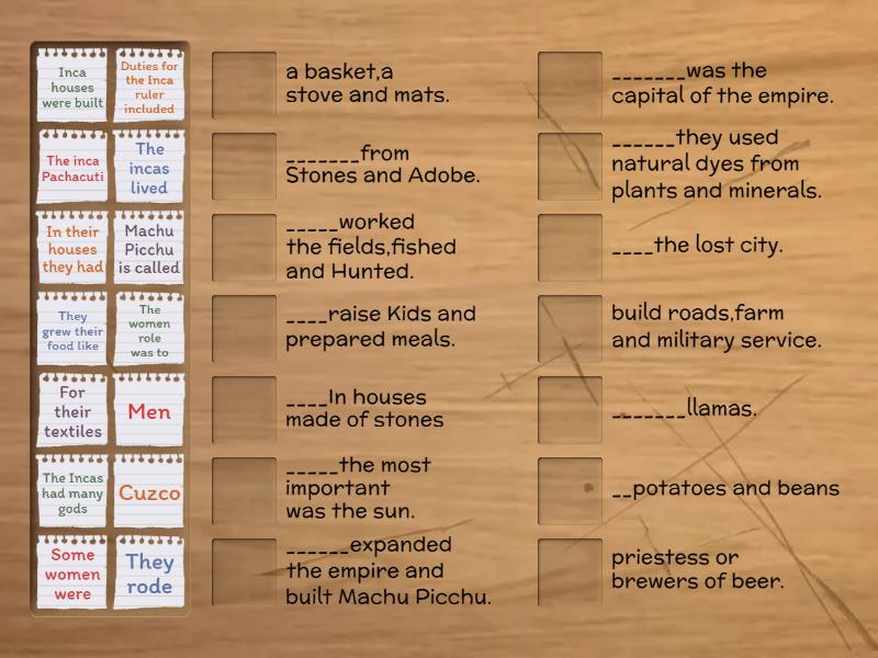 The Incas - Match up
