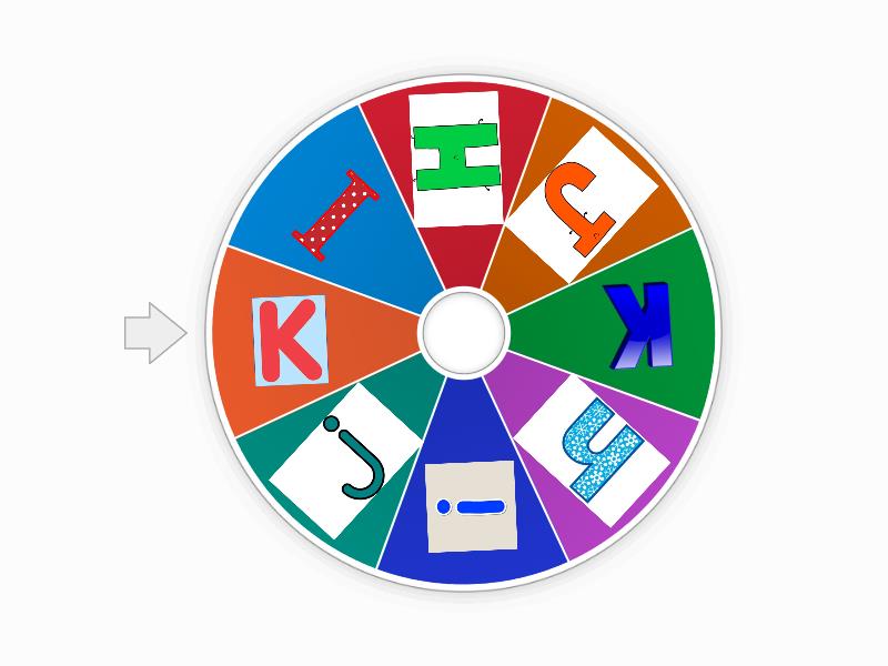 letter name and sounds recognition - Spin the wheel