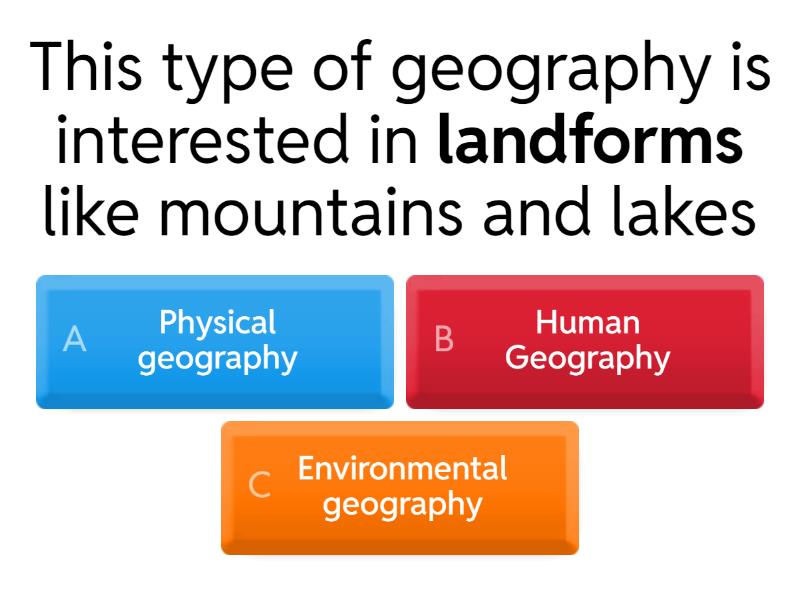 Types of geography - Quiz