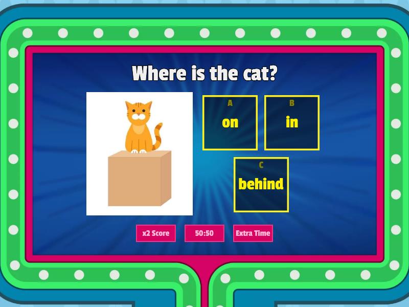 prepositions of place (in, on, under, next to, in front of, behind ...