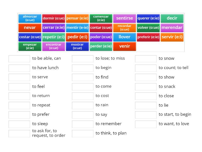 Boot verbs - Match up