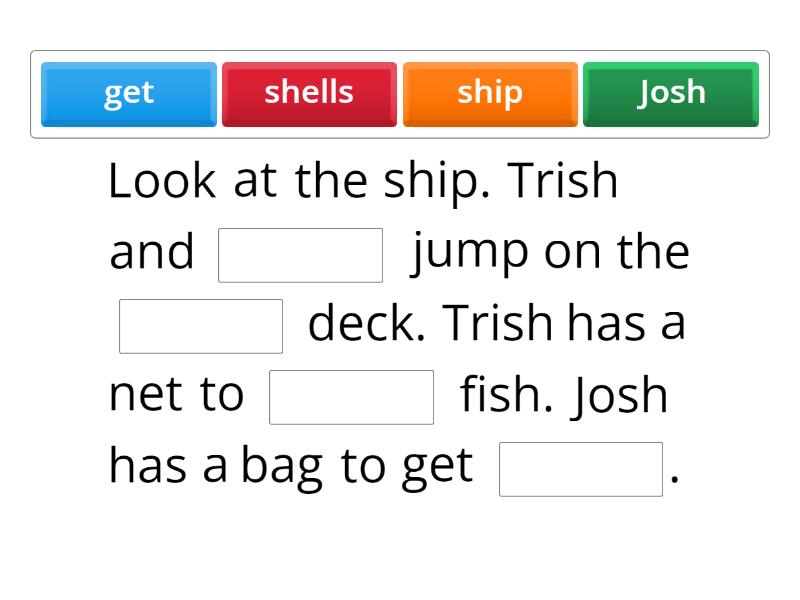 UFLI Lesson 45: sh /sh/ The Ship - Complete the sentence