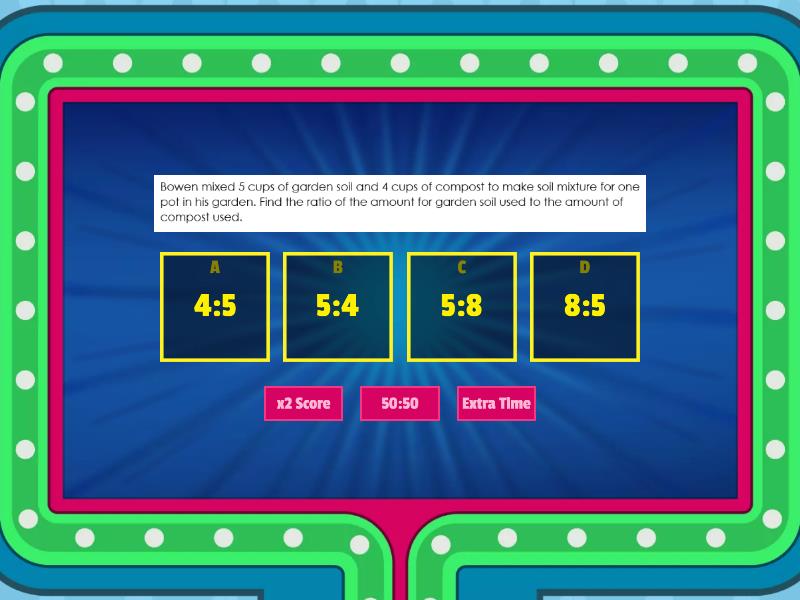 Chapter 3 (Ratio) review - Gameshow quiz