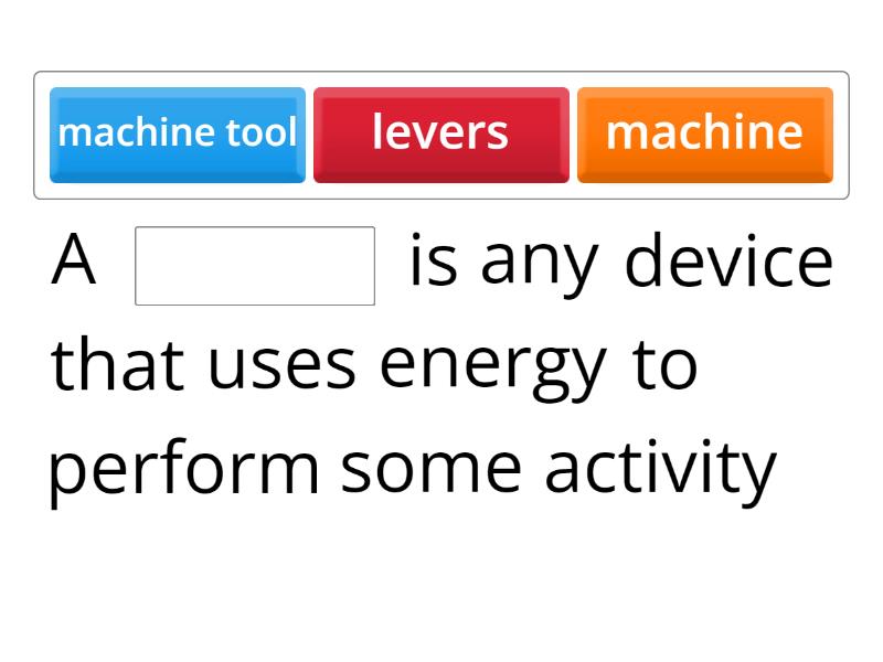 Machine elements - Complete the sentence