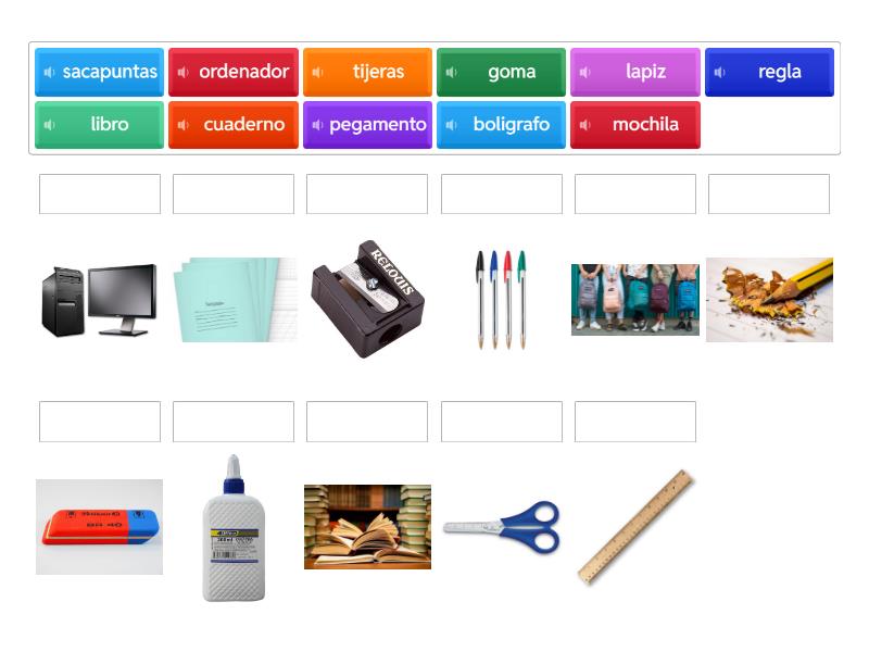 Objetos en la escuela - Match up