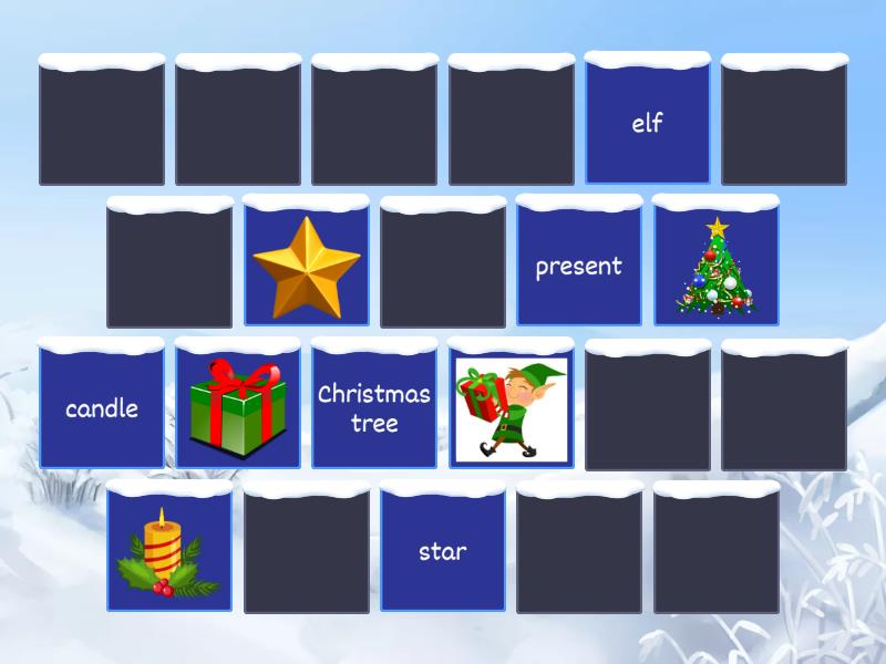 Christmas Vocabulary Matching Game - Matching pairs