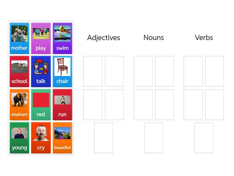 parts of speech - Group sort