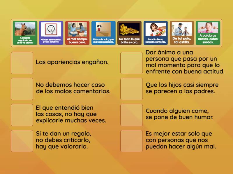 4°-¿Qué significa el refrán? - Une las parejas