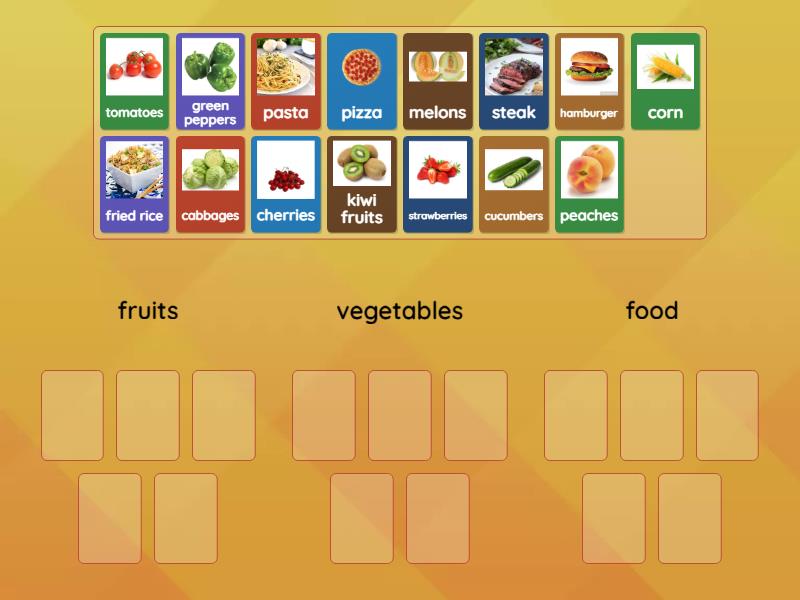 Fruits/Vegetables/Food - Group sort